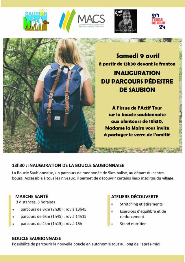 Landes - Sports et loisirs Randonnée et balade - Inauguration du parcours pédestre de Saubion ...